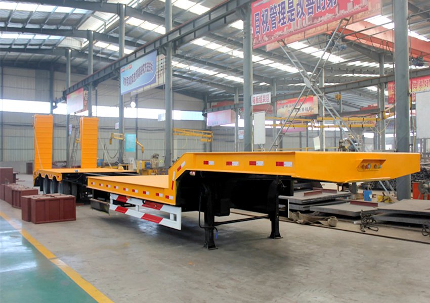 3/4Axle extendable low flat bed trailer