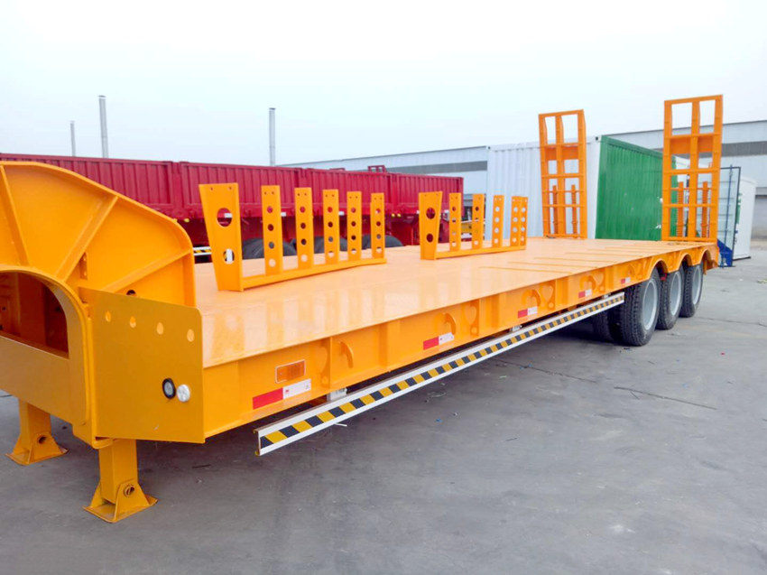 3/4Axle extendable low flat bed trailer