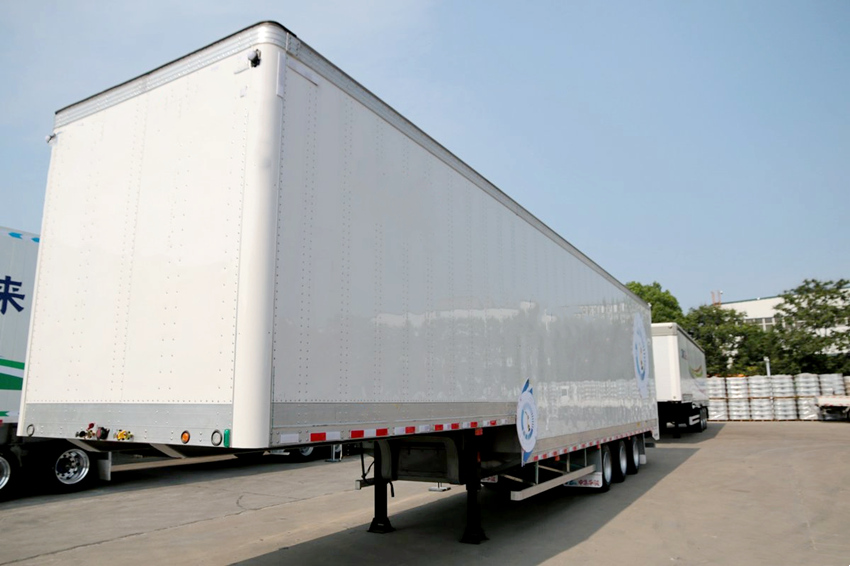 AUTONE 40/53ft open box type enclosed van cargo semi trailer