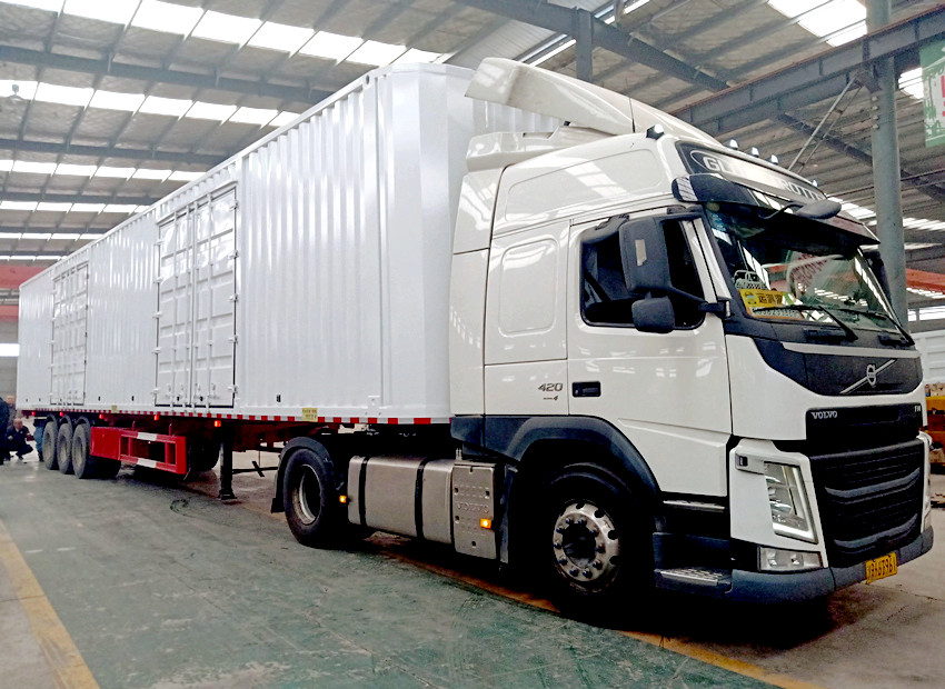 AUTONE 40/53ft open box type enclosed van cargo semi trailer