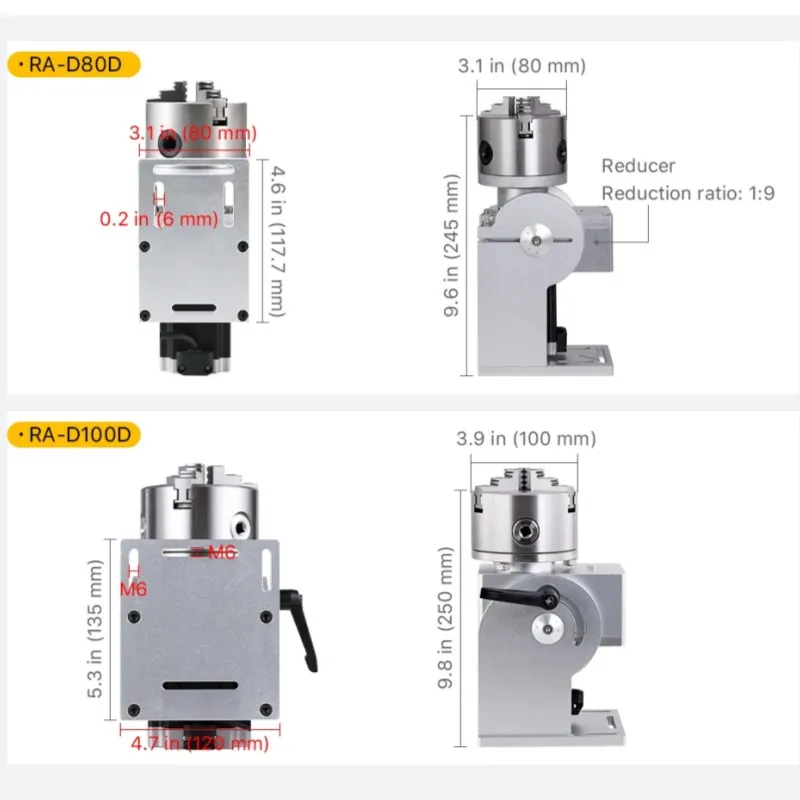 Laser machine accessories D80 rotary rotation
