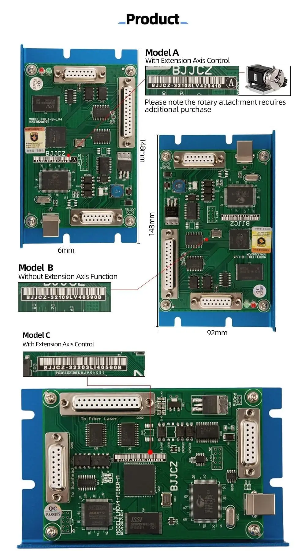 bjjcz control card,control board,ezcad control board