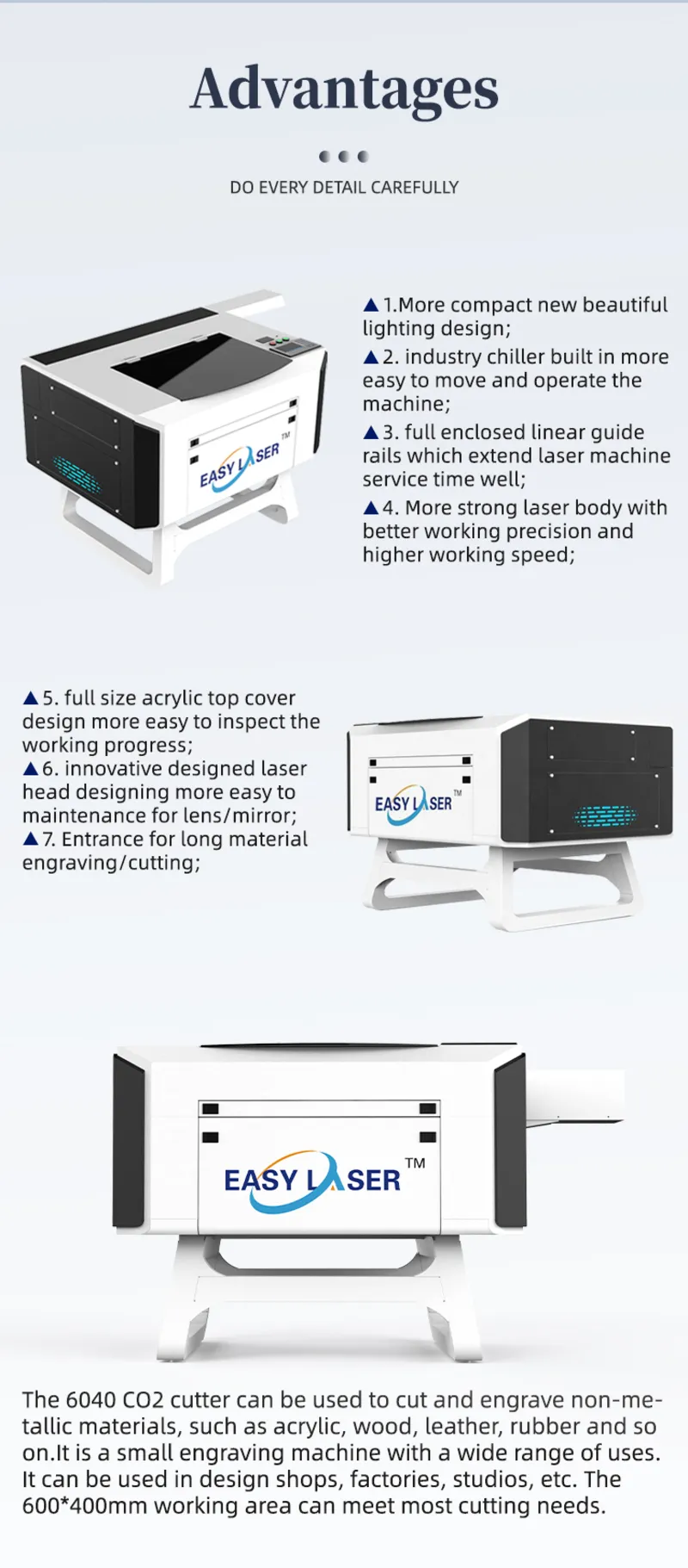 New type 6040 CO2 laser cutting machine