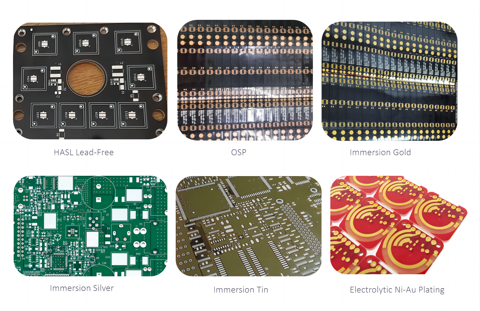 PCB finish, OSP, gold immersion