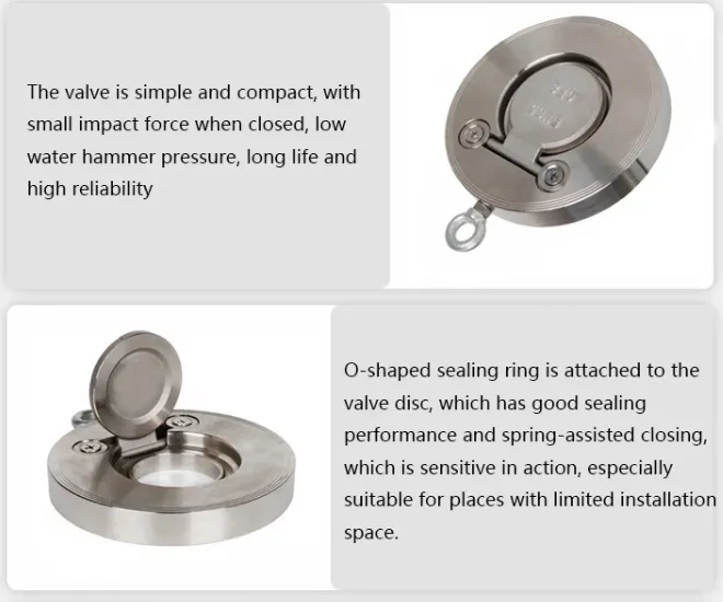 Check valve wafer type stainless steel single plate disc flap