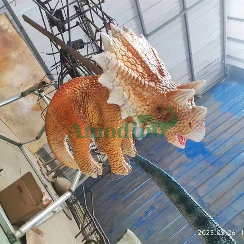 Realistic Baby Triceratops Puppet for Dino Show