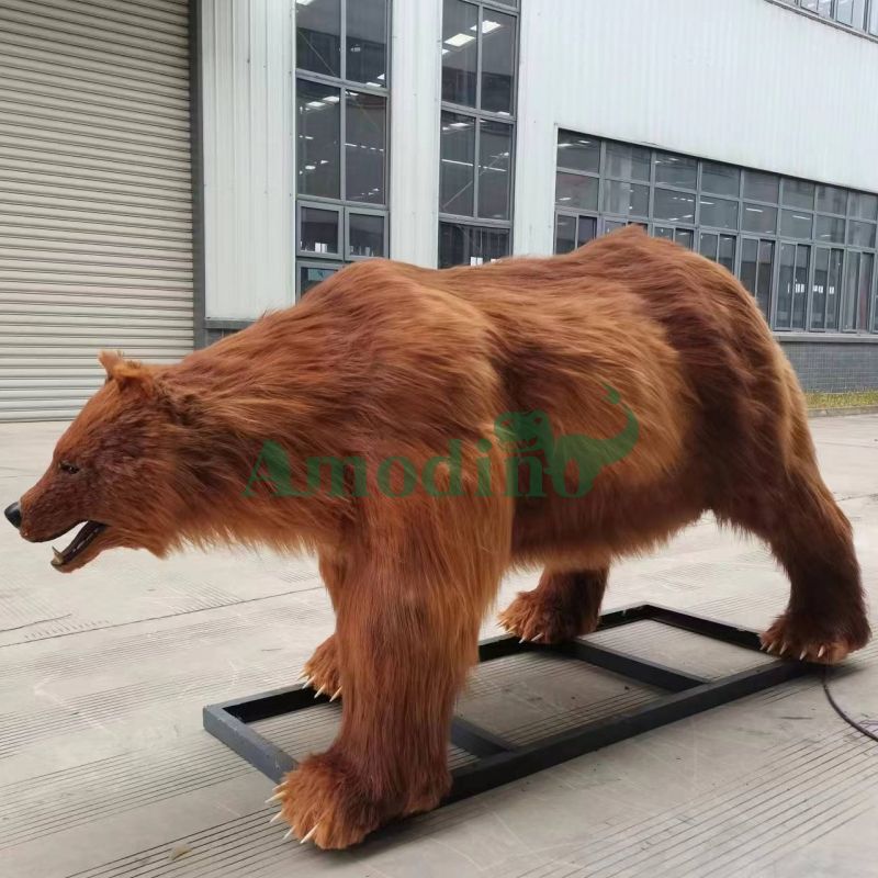 Attractive animatronic brown bear realistic brown bear