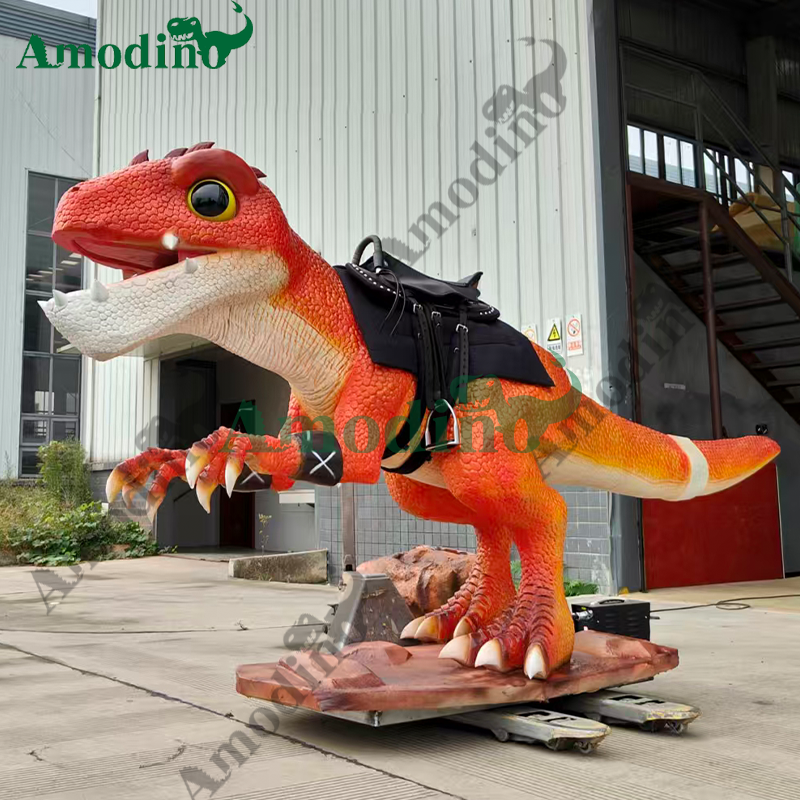 Orange Cartoon Dinosaur Rides