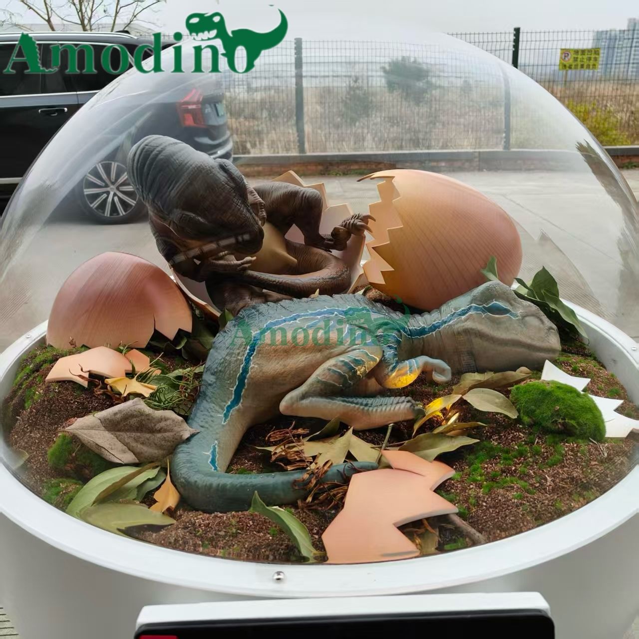 Hyper-Realistic Baby Raptor Incubator | Prehistoric Dino Nest Decor