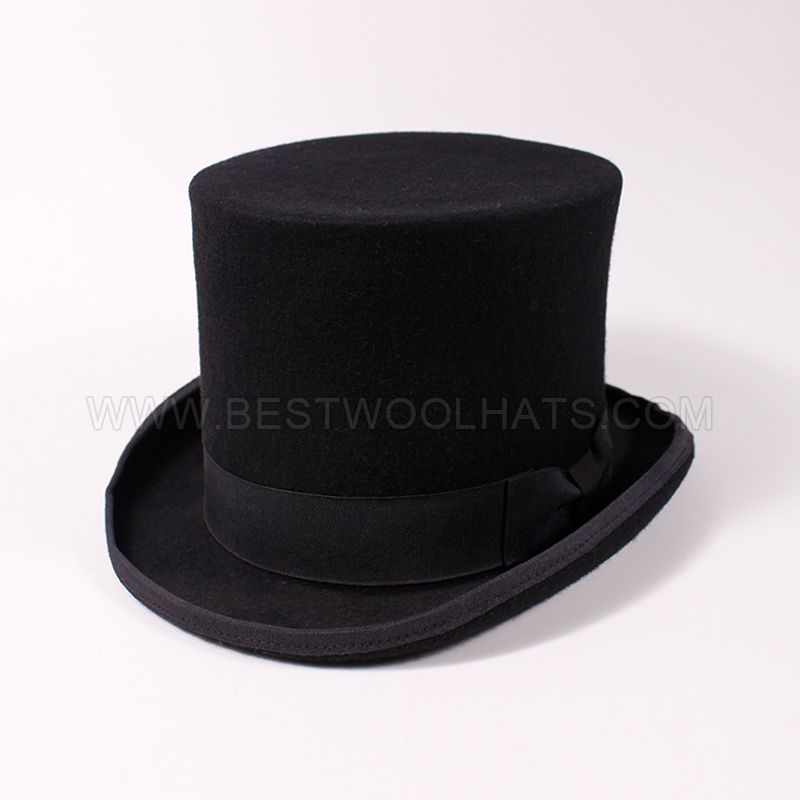 Felt Hat With Rolled Brim, Stovepipe Hats, Wool Top Hat