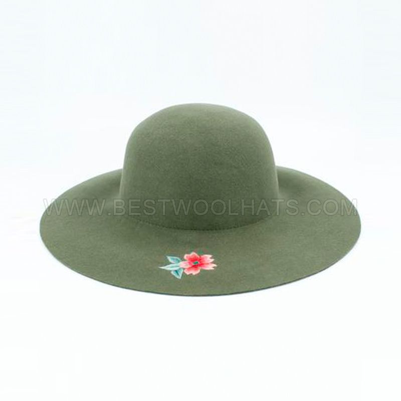 Embroidery Wool Felt Hat, Hand Embroidered Felt Hat, Fashion Hat