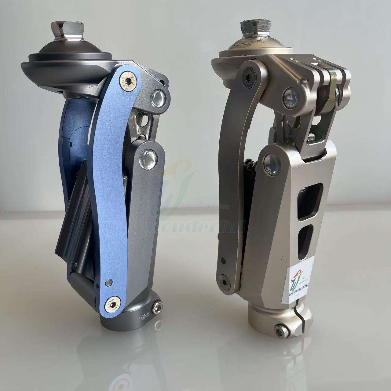 Blue Five-Link Geometric Lock Pneumatic Knee Joint
