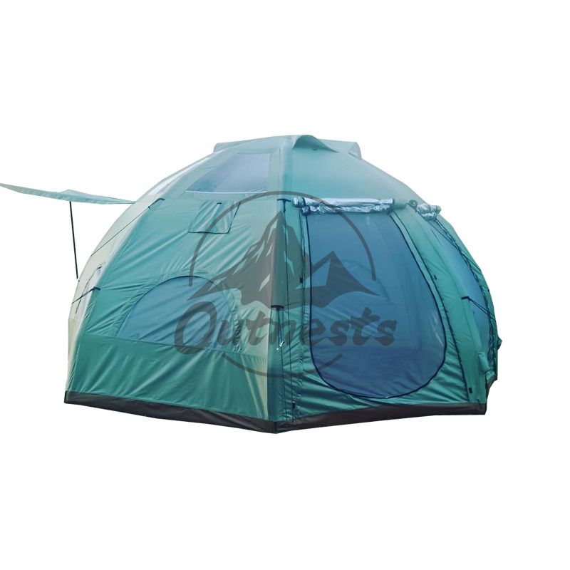 Inflatable ball shaped camping tent