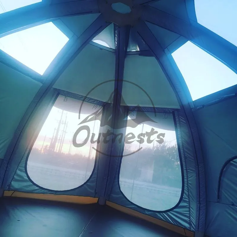 Inflatable ball shaped camping tent