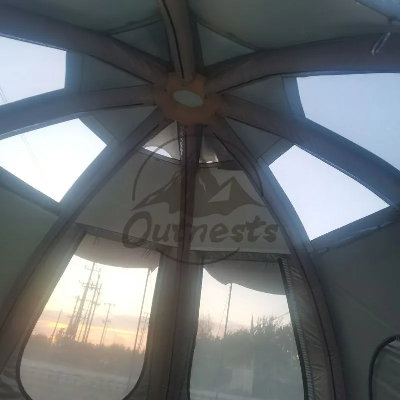 Inflatable ball shaped camping tent