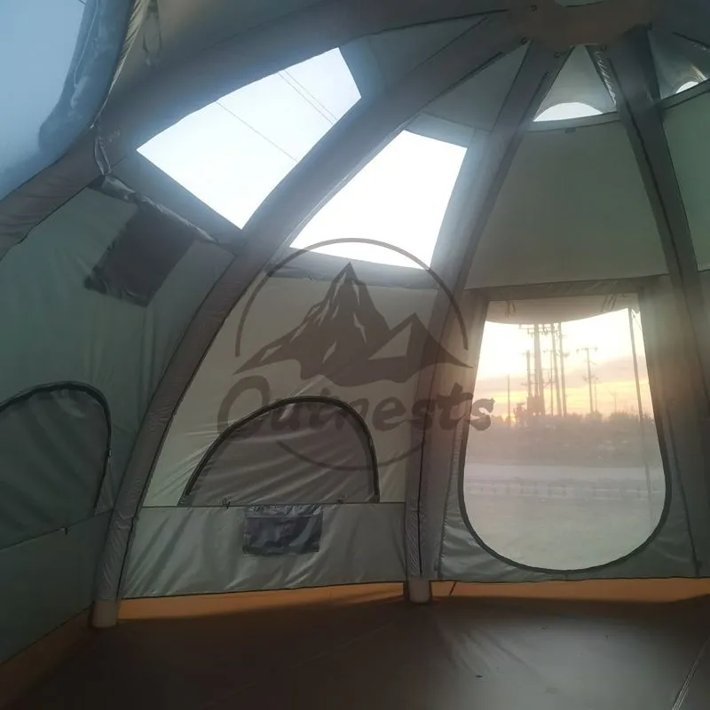 Inflatable ball shaped camping tent