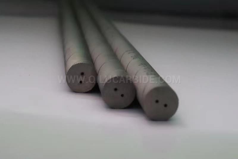 Tungsten Carbide Rods with 30/40 degree 2 Helical Coolant Holes