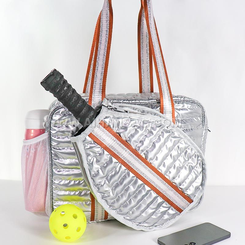 Fashion puffer pickleball tote bag for ladies