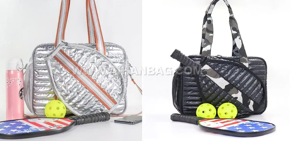Fashion puffer pickleball tote bag for ladies