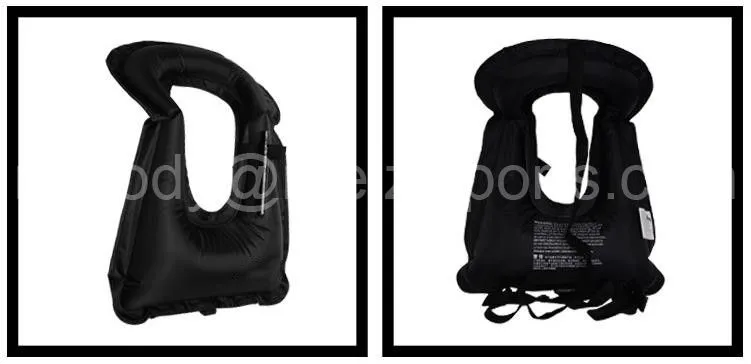 PVC life vest for adult and kids.PVC snorkaing inflatable life jacket
