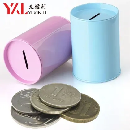 Dongguan Tin box factory(Yixinli): money saving tin box piggy coin bank