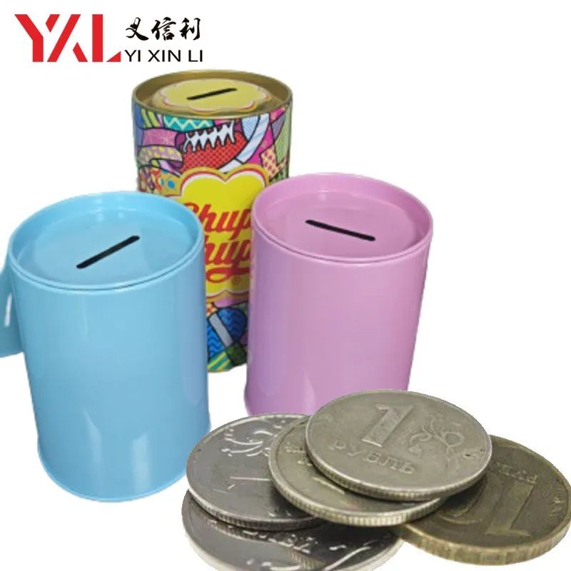 Dongguan Tin box factory(Yixinli): money saving tin box piggy coin bank
