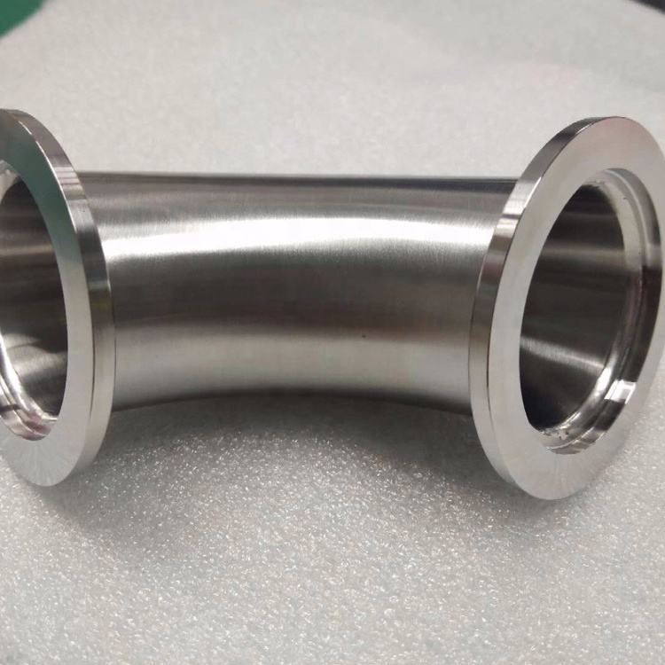 Polished stainless steel elbow
