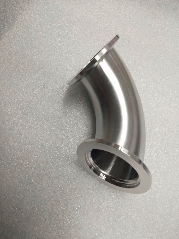 Polished stainless steel elbow