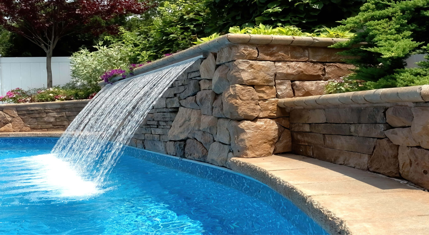 pool rain curtain water feature,swimming pool water features