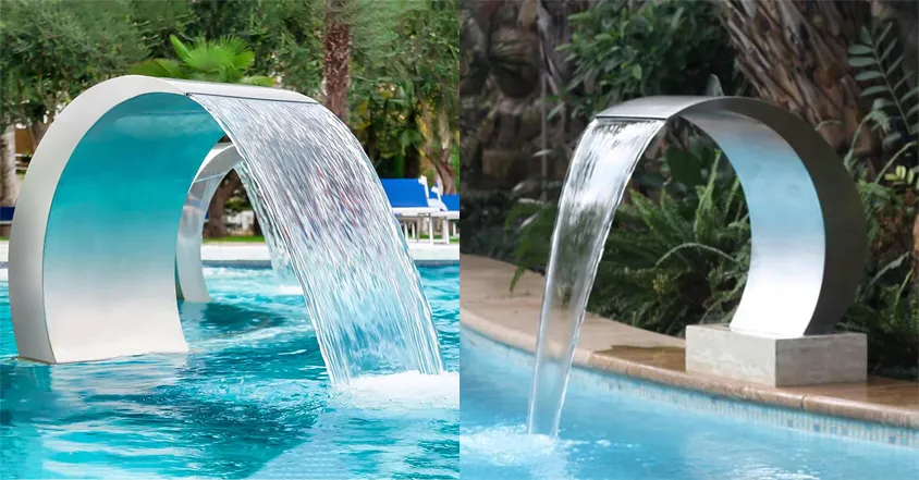 pool water curtain,inground pool water features