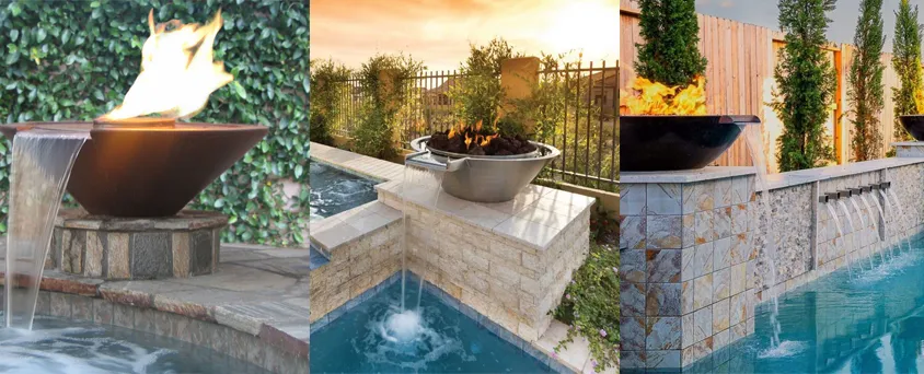 fire and water bowls,fire and water bowls for pools,fire water bowls