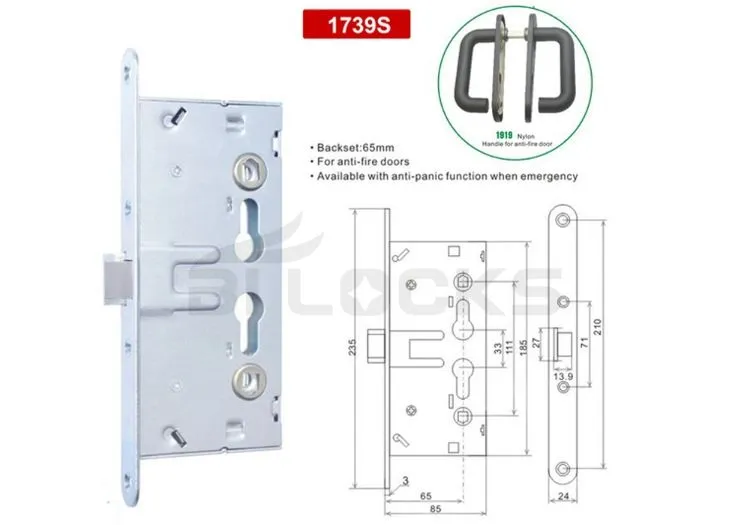 Anti Fire lock, Door Lock Body, Mortise lock 1739s