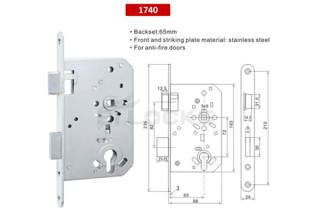High Security Mortise Lock Body-1740