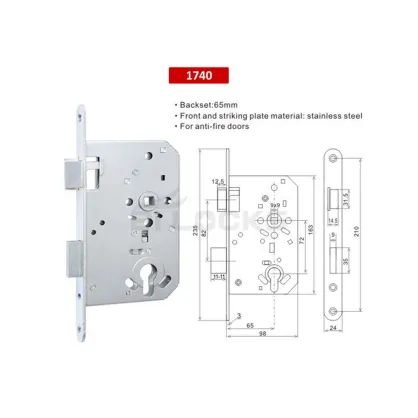 High Security Mortise Lock Body-1740