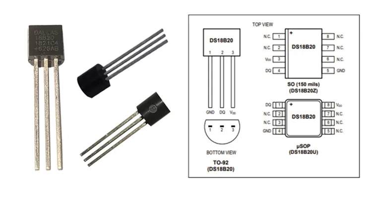 Waterproof Ds18b20 Temperature Sensor Digital Ds18b20 2m