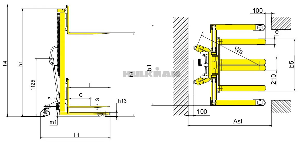 Manual Stacker with Straddle Legs for sale