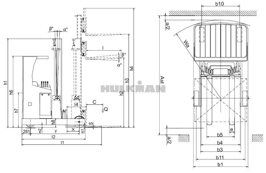 1.5Ton Stand Type Electric Reach Truck