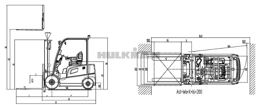 1.6Ton 2Ton 2.5Ton 3Ton 3.5Ton Electric Forklift for sale