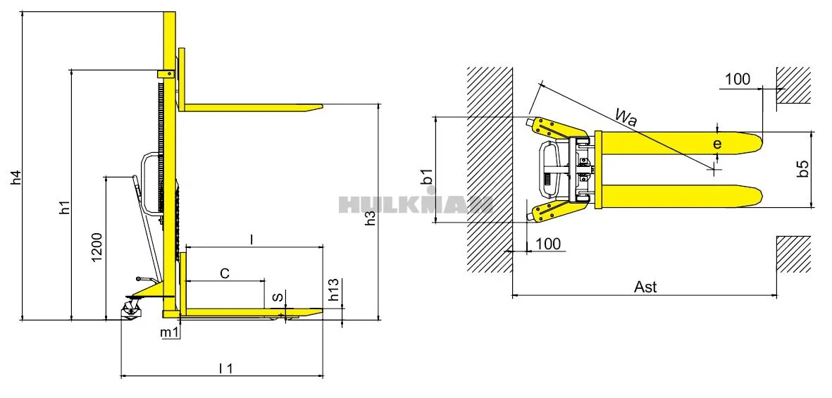 Manual Stacker with Fixed Forks for sale