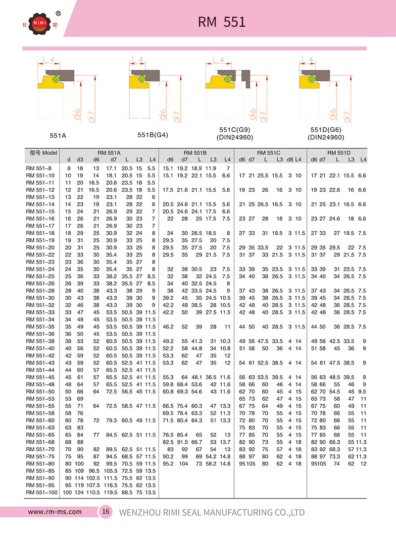 RIMI SEAL RM551 Mechanical Seal