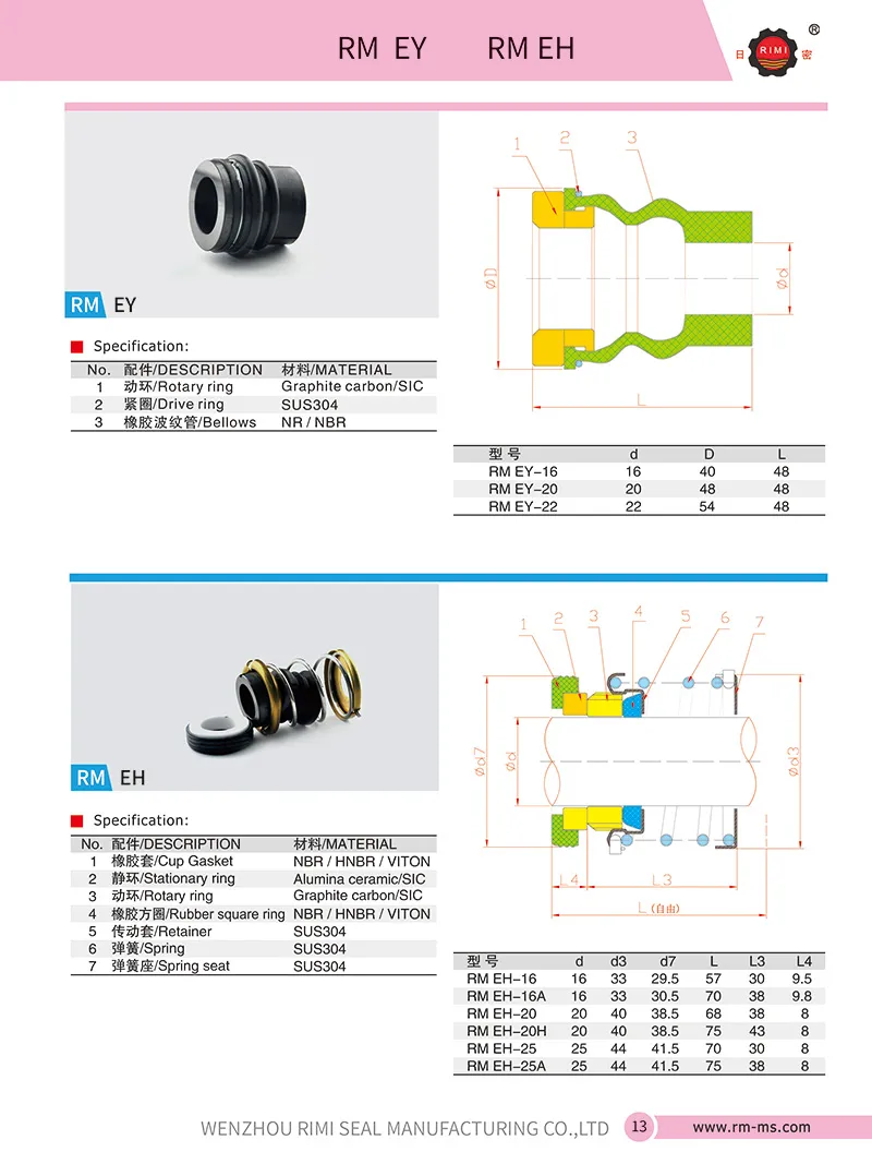 RIMI SEAL RM EH Mechanical Seal For Pumps