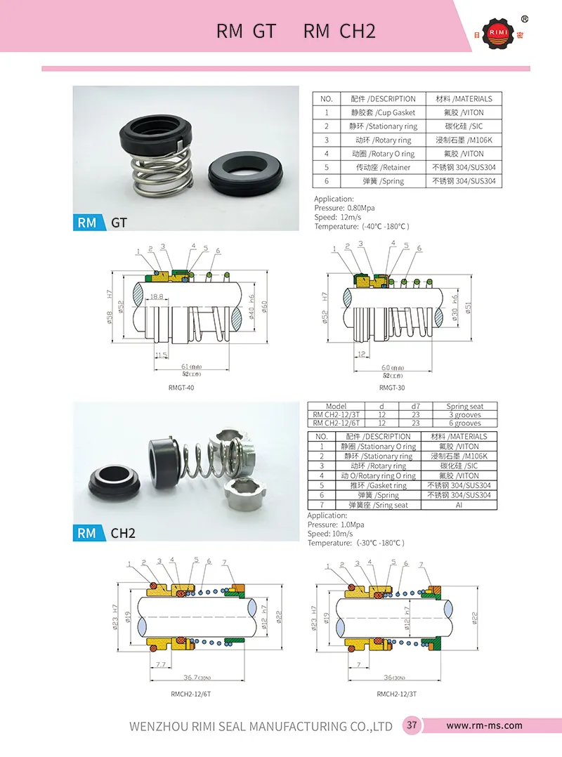 RiMi Seal RM CH2 Water Pump Mechanical Seal