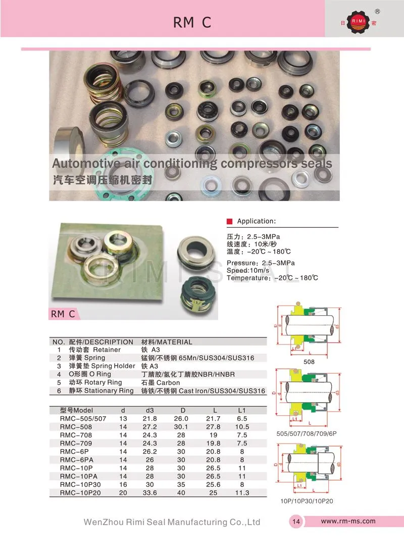 RIMI SEAL RM C Car Air conditioning compressor shaft Seals