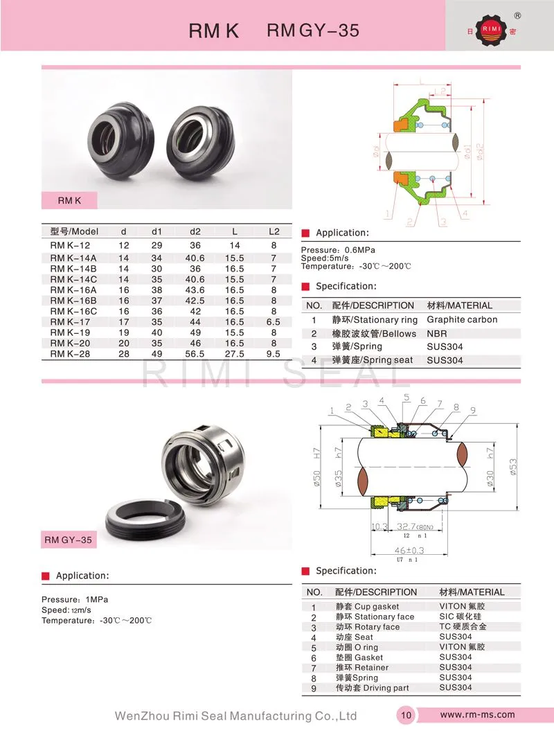 RIMI SEAL RM GY Road Sprinkler Engine seal