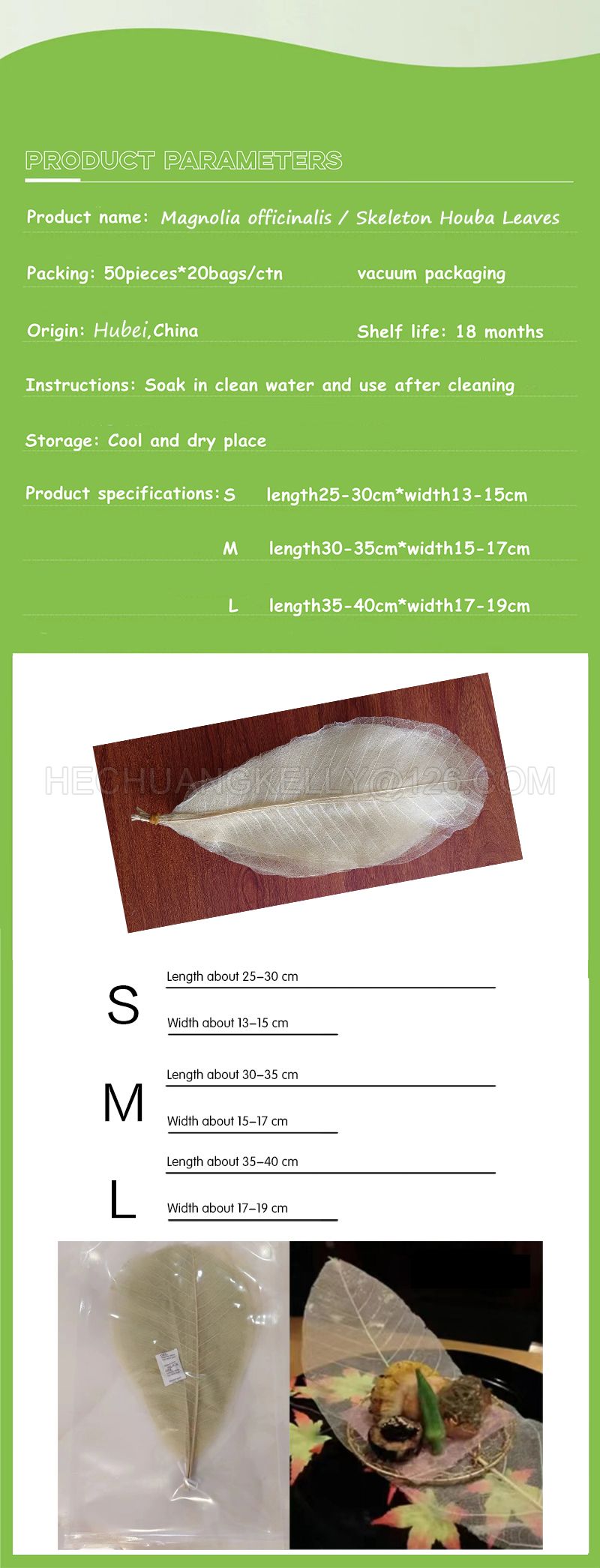 30-35cm Dried Houba Leaves, Wholesale China Factory Dried Houba Leaves
