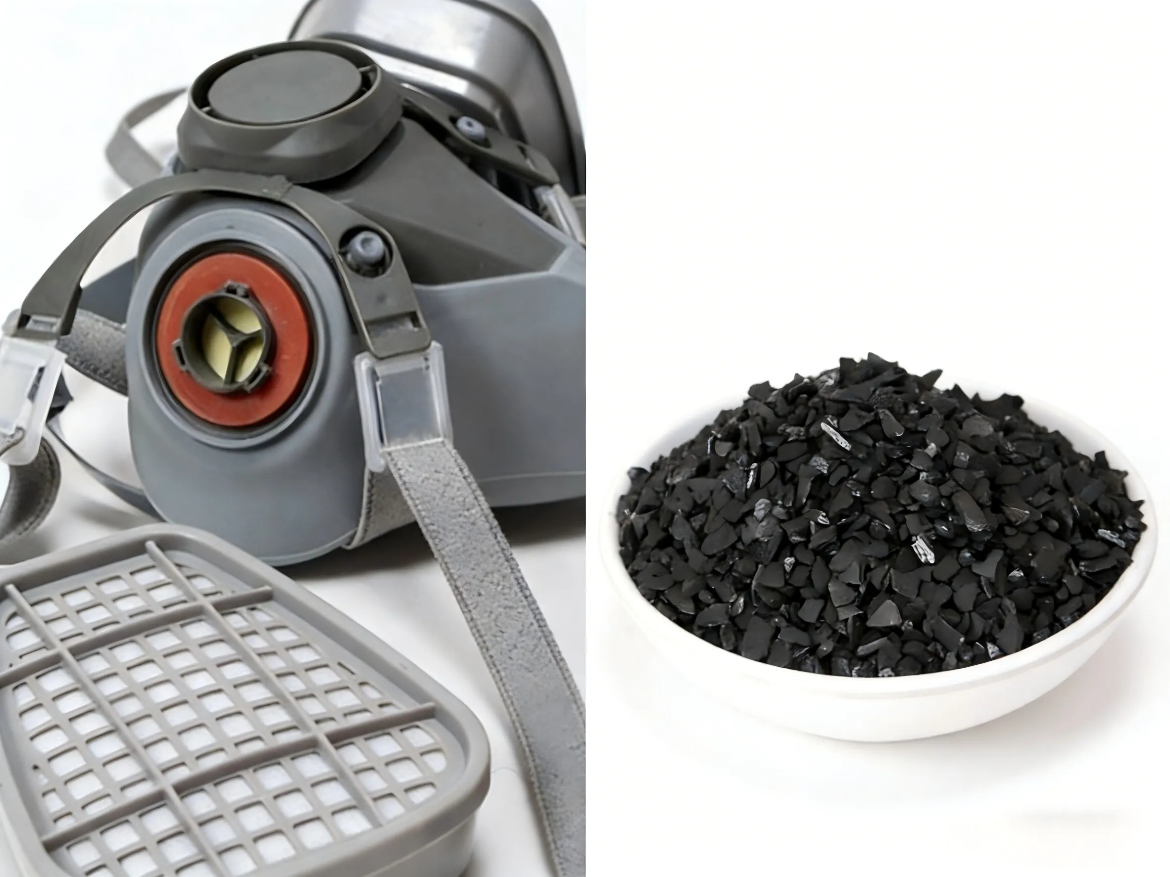 Activated carbon in the core protective function of the gas mask
