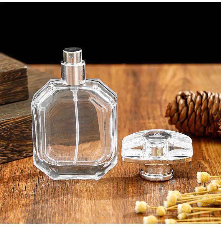 Octagonal Perfume Bottle, Octagonal Perfume Glass Bottle