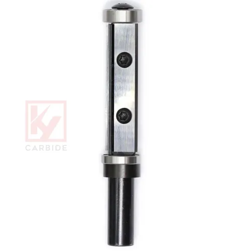 REPLACEABLE KNIFE FLUSH TRIM ROUTER BIT WITH DOUBLE BEARING - 2 KNIFE