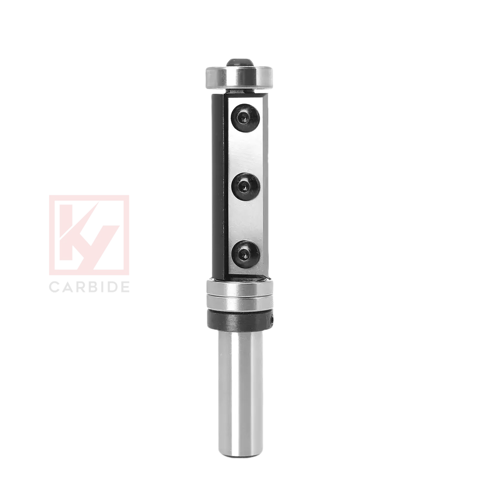 Double Bearings Spiral Flush Trim Router Bit | 3-hole