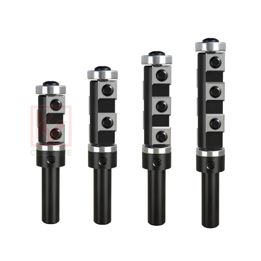 Double Bearings Flush Trim Router Bit With Carbide Inserts